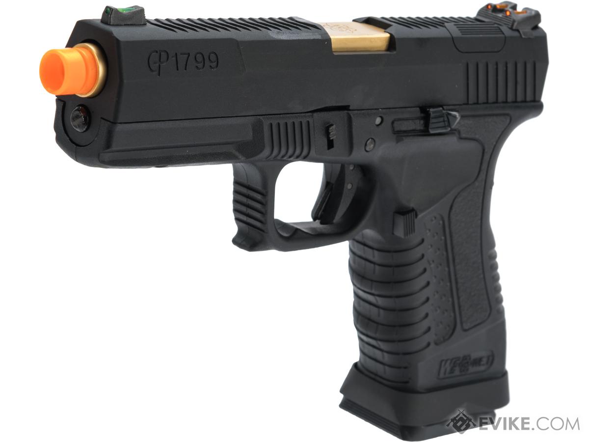 WE-Tech GP1799 T1 Gas Blowback Pistol (Color: Black / Gold Barrel ...