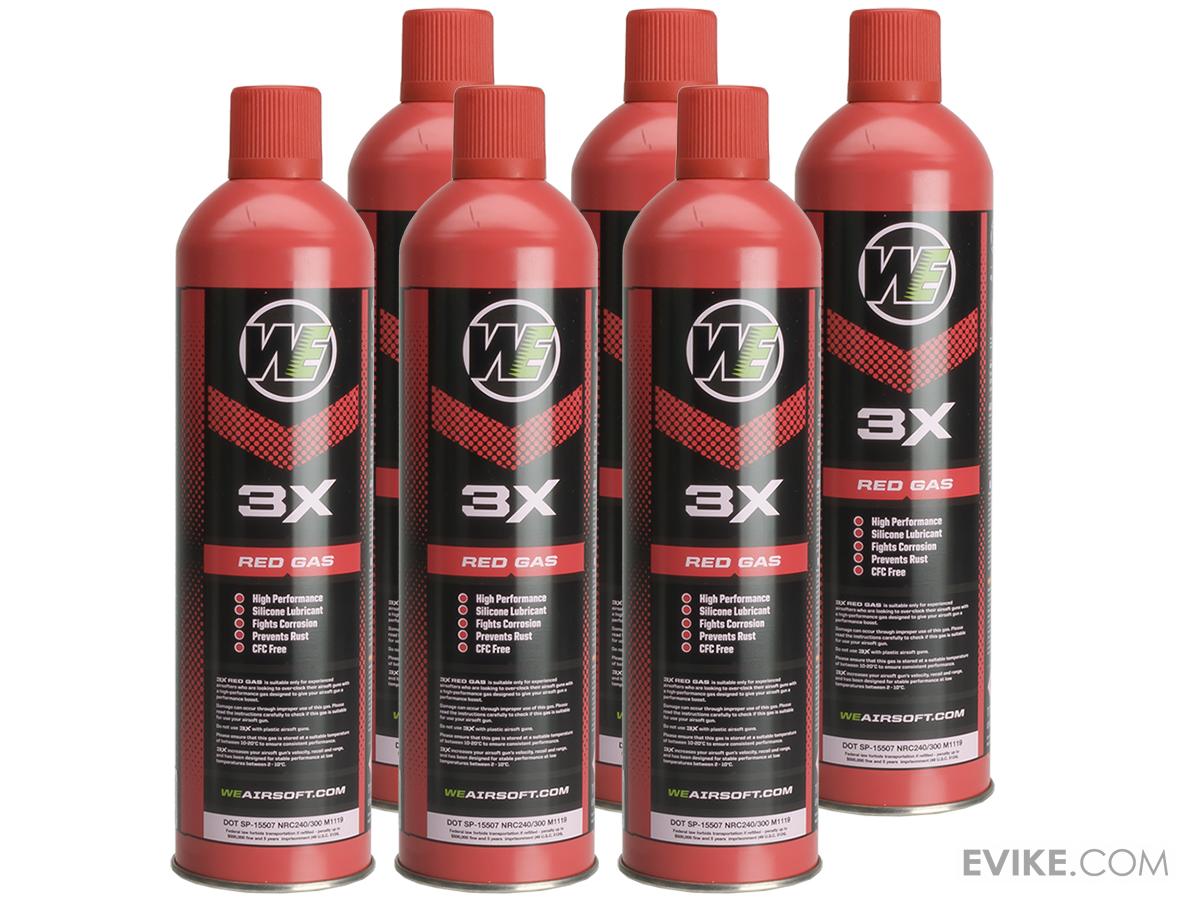 Airsoft Premium "3X" High Performance Gas 10.5oz by WE (Qty: 6 Cans ...