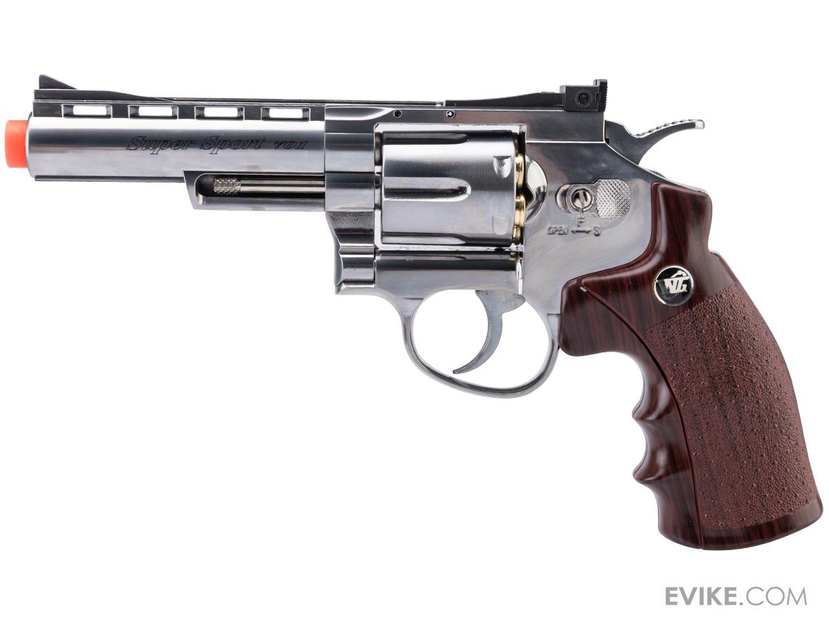 WinGun CO2 Powered Full Metal High Power Airsoft 6mm Magnum Gas Revolver (Color: Chrome / 4 ...