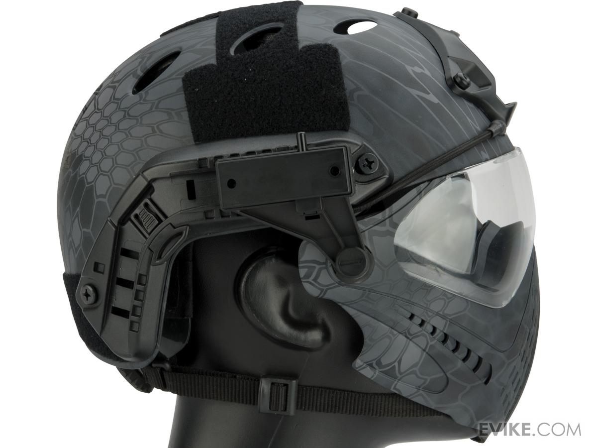 Piloteer Tactical Bump Style Helmet with Removable Integrated Full Face ...