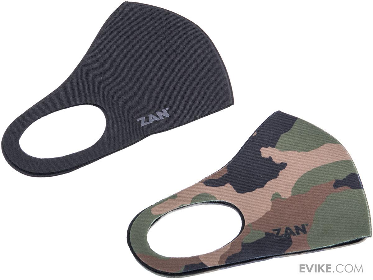 Zan Headgear Lightweight Face Mask 2-Pack (Color: Woodland Camo & Black ...
