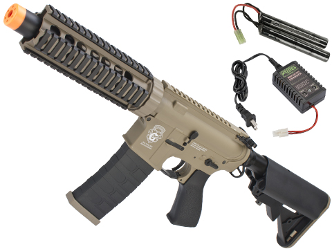 G&G CQB-S MINI Airsoft Electric Blowback AEG Rifle (Package: Tan / Add ...